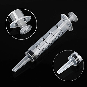 5 Pack 20 ml Large Plastic Syringe, Oil or Glue Applicator, No Needle, for Scientific Labs and Dispensing Multiple Uses Syringes Tools, for Refilling and Measuring Liquids Feeding Pets