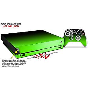 WraptorSkinz Decal Vinyl Skin Wrap Compatible with Xbox One X Console and Controller - Smooth Fades Green Black