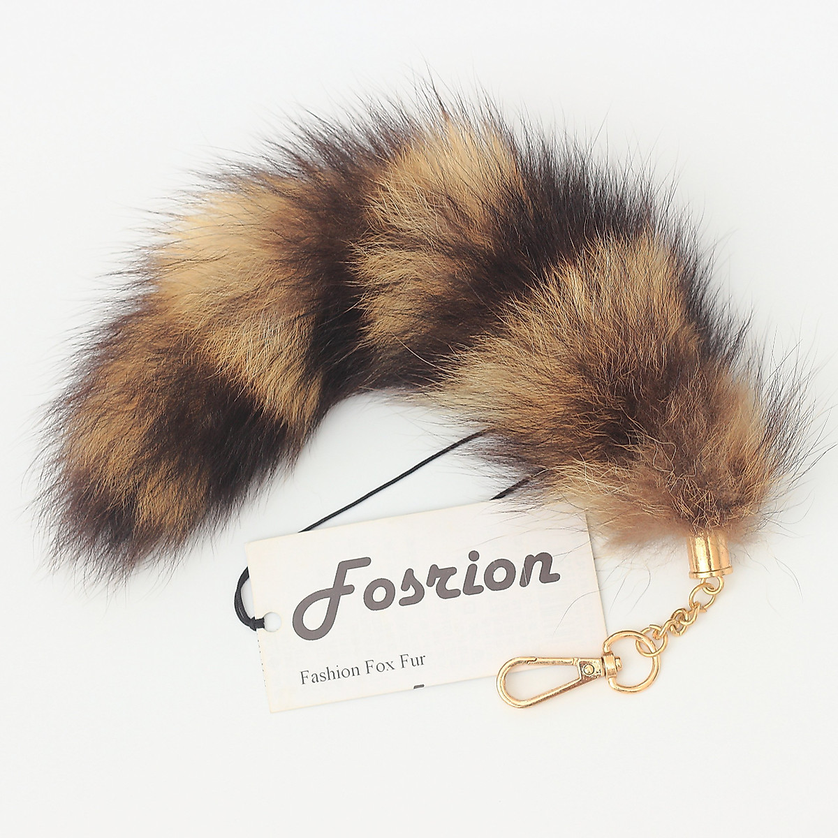2 pcs 10inches Authentic Raccoon Tail Fur Skin Halloween Party Cosplay Toy Handbag Accessories Key Chain Ring Hook