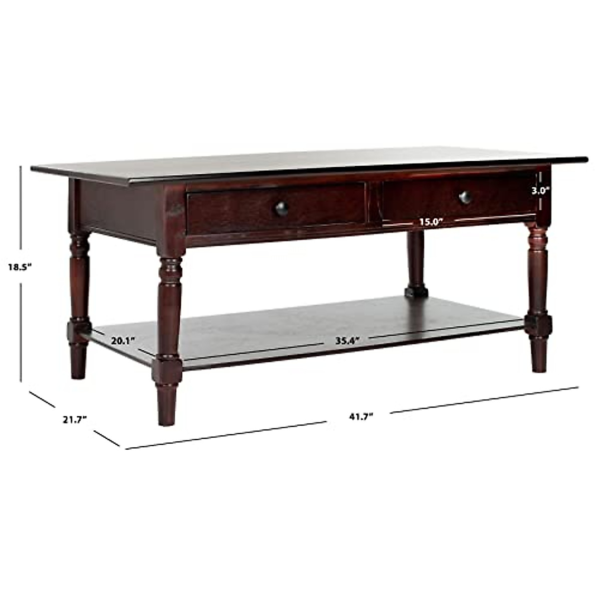 Safavieh American Homes Collection Boris Dark Cherry Coffee Table