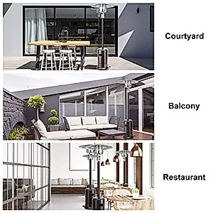 Patio Heater, 50000 BTU Outdoor Heater Propane Patio Heater with Cover, Simple Ignition System, Auto Shut-off Tilt Valve Device, Transport Wheels, Suitable for Multi Applications (ANSI ETL certified)