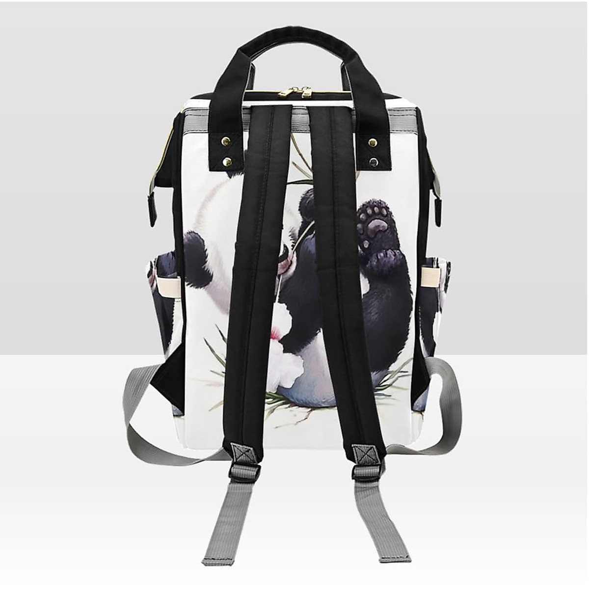 Personalized Panda Diaper Bag Backpack with Name Custom Mommy Nursing Baby Bags Nappy Bag Travel Daypack for Woman Gifts