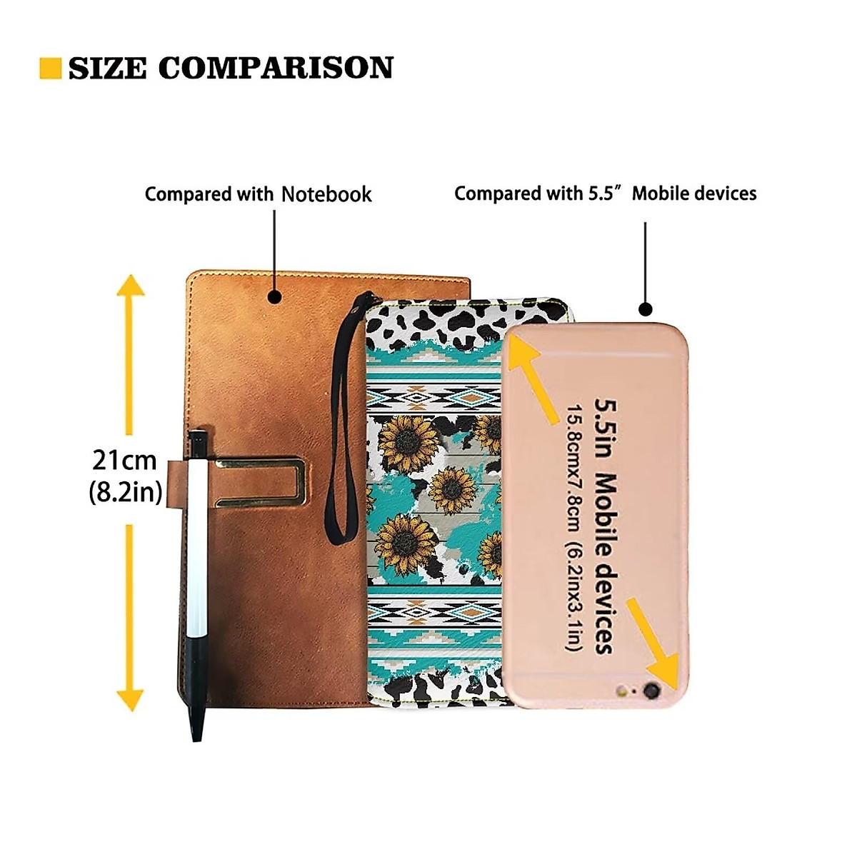 SCRAWLGOD Cartoon Mushroom Gift for Women's Wristlet Wallet RFID Blocking Purse Leather Card Holder Clutch Wristlet