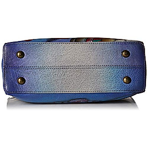 Anna by Anuschka Women's Genuine Leather Large Zip-Top Satchel | Hand Painted Original Artwork | Zip-Top Organizer | Sin City