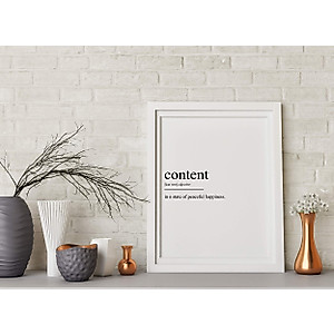Content Definition Print - Dictionary Poster Wall Art Decor Quote Typography Home - Frame Not Included