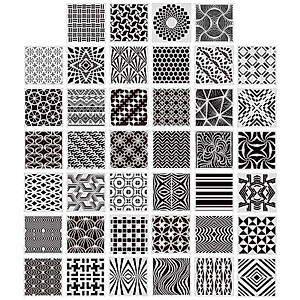 40 Pieces Geometric Stencils Painting Templates for Scrapbooking Cookie Tile Furniture Wall Floor Decor Craft Drawing Tracing DIY Art Supplies, 5.1 x 5.1inch