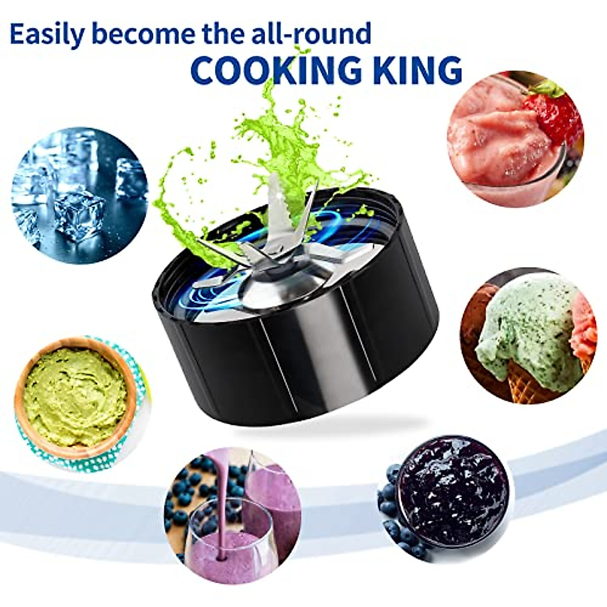 Genteen Personal Smoothie Bullet Blender,650W| 8 Pcs Smoothie Blender with 3 Speeds,24+17oz Travel Bottles BPA Free Single Serve Blender for Protein Shakes (Silver)