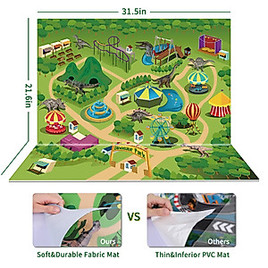 MAGICDINOSAUR Dinosaur Transport Truck for Kids 3-5, T-rex Vehicle Carrier Car Toys for Boys 3 4 5 6 7 Years Old, Truck Toy with Dino Figures & Play Mat, Gift for Toddlers Boys Girls