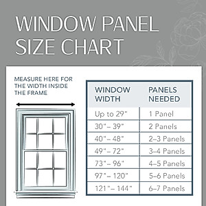 Elrene Home Fashions Westport Floral Tie-Top Sheer Window Curtain Panel, 52" x 84" (1), Flax