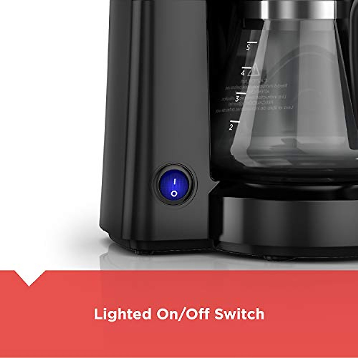 BLACK+DECKER CM0700B 5-Cup Coffee Maker, Compact Design