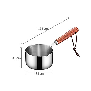 Qianly Mini Soup Pots Oil Melting Cooking Pot Dual Pour Easily to Clean with Long Handle Small Saucepan for Making Sauces Stovetop RV Travel, 250ml