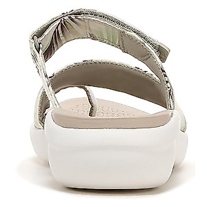 BZees Womens Carry On Slide Sandal Green Palm Leaf 10 W