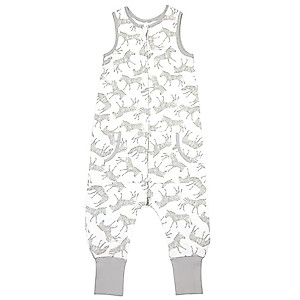 Baby Sleep Sack 12-24 Months, 0.5 TOG Sleep Sack Baby Wearable Blanket, Toddler Baby Sleep Sack with Feet, Sleeveless Breathable Sleep Sacks, Grey