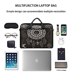 Mandala Dreamcatcher Ethnic Laptop Computer Bag Waterproof Shoulder Messenger Bag 13-15 inch Durable Laptop Tote Bag with Shoulder Strap Handle Lightweight Crossbody Briefcase