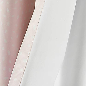 Lush Decor Pixie Fox Geo Blackout Window Curtain Panel, Single Panel, 52" W x 84" L, Pink - 100% Blackout Curtains - White & Pink Curtains for Kids & Baby - Geometric Dots - Bedroom & Nursery Decor