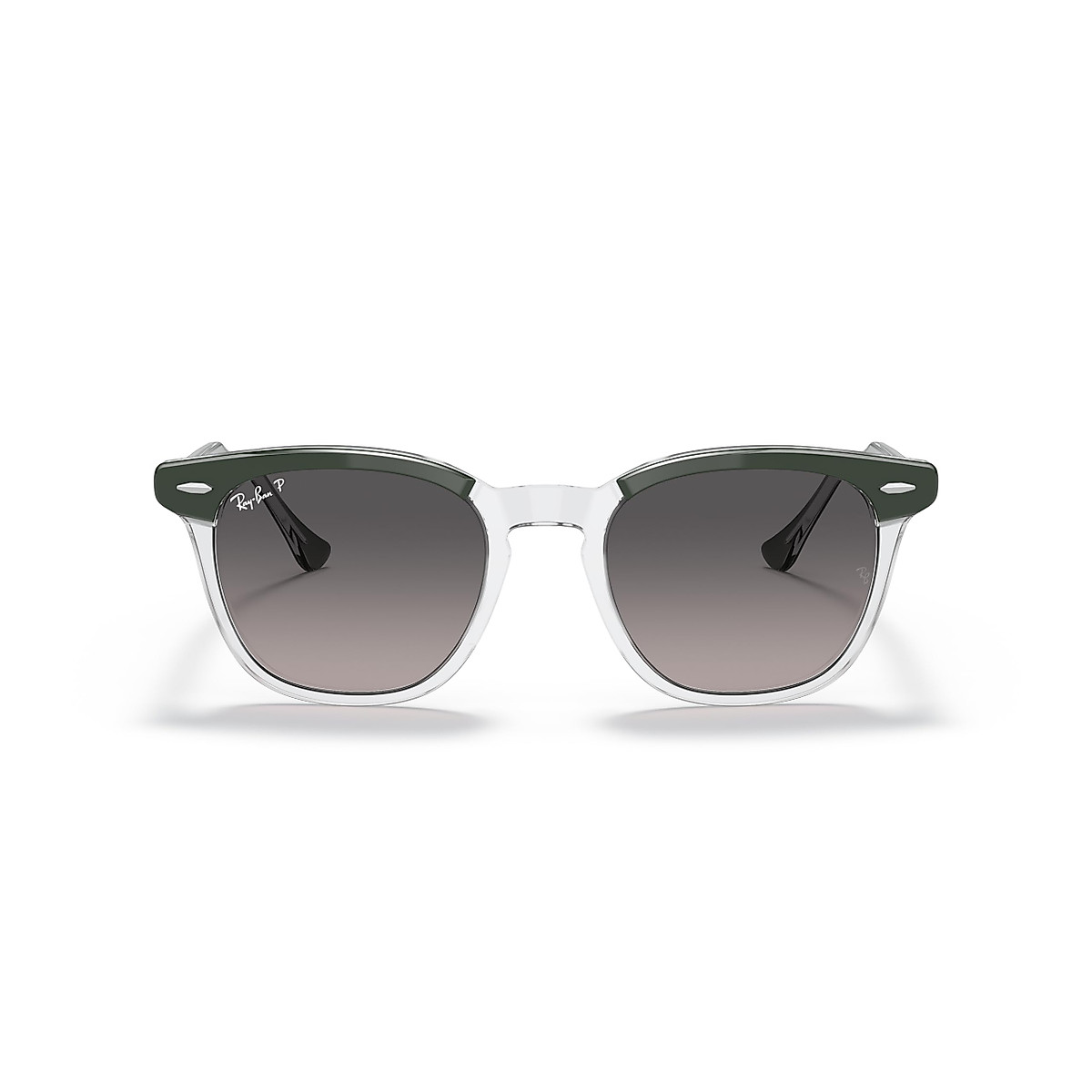 Ray-Ban Unisex Sunglasses Green On Transparent Frame, Grey Lenses, 52MM