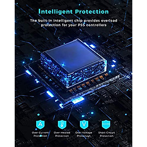 Vivefox Upgraded PS5 Controller Charger, Dual Charging Dock Station for Playstation 5 PS5 Controller with 5V/1.2A Fast Charging Cable, Playstation 5 Charging Station with LED Indicator