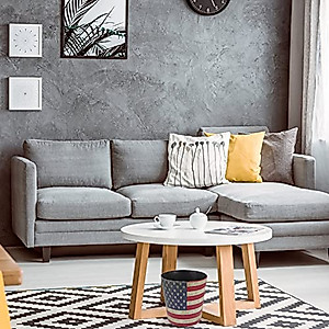 TOPBATHY Bedroom Garbage Bin Leather Trash Can Garbage Container: European Style Vintage Waste Paper Basket Garbage Bin for Kitchen Bathroom Home Office Toillet Paper Bin