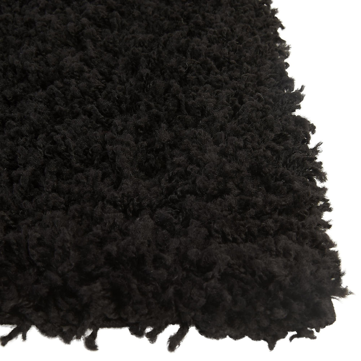 Rugs.com - Über Cozy Solid Shag Collection Rug – 9' x 12' Jet Black Shag Rug Perfect for Living Rooms, Large Dining Rooms, Open Floorplans