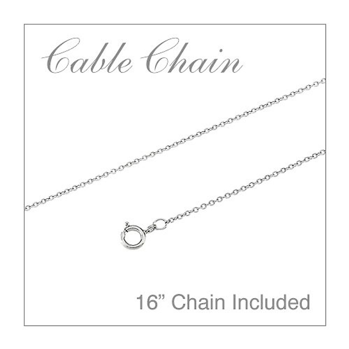 10k White Gold Round Aquamarine Pendant with 16" Chain