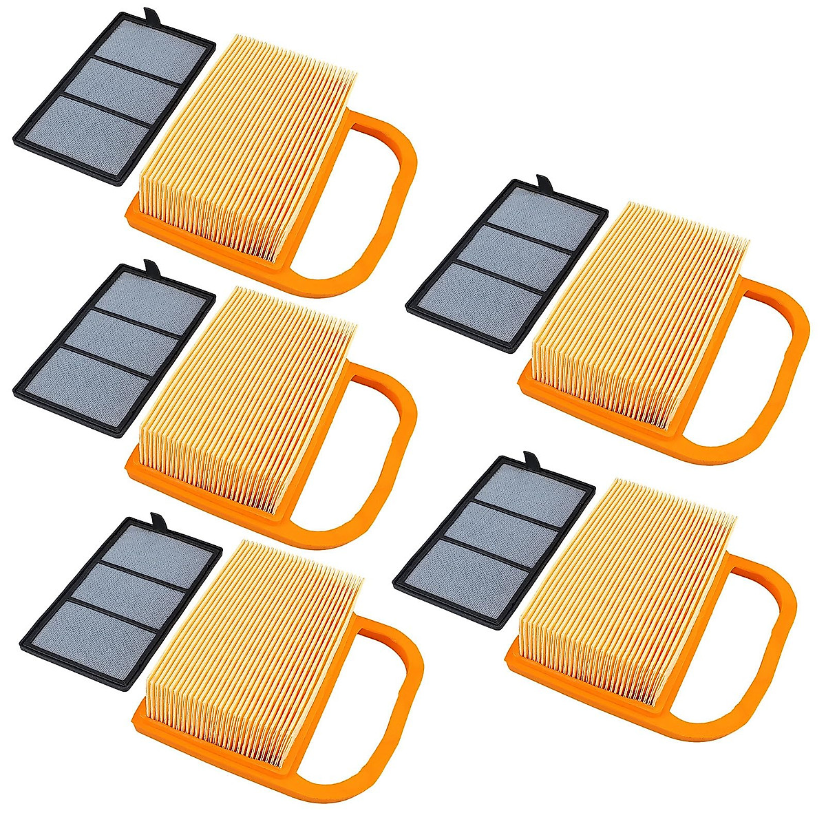 SOLLON TS420 TS410 Air Filter + Pre Cleaner Set for Stihl TS420 TS410 TS 420 TS 410 TS410Z TS420Z TS480 TS500i Concrete Cut Off Saw Replace 4238 141 0300 5 Pack