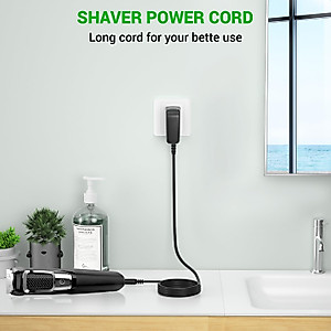 8V Shaver Charger Replacement Compatible with Philips HQ840 Norelco Multigroom Series 3000 MG3750 MG3750/50 MG3750/10 MG3750/60 MG3760 MG3760/50 Power Supply Cord Battery Charger (8V 100mA)