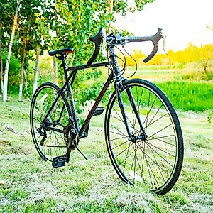 EUROBIKE XC560 Road Bike,21 Speed Street Bike for Men,54Cm Womens Road Bicycle,700C Racing Commuter Bike for Adults,Black