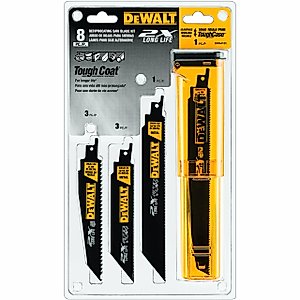 DEWALT - DWA4101 Reciprocating Saw Blade Set, Wood/Metal Cutting, 8-Pack (DWAR8SETCS)