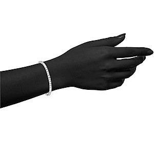 MDFUN Tennis Bracelet for Women and Men 3mm Cubic Zirconia 18K White Gold Plated Size 7.5 inches