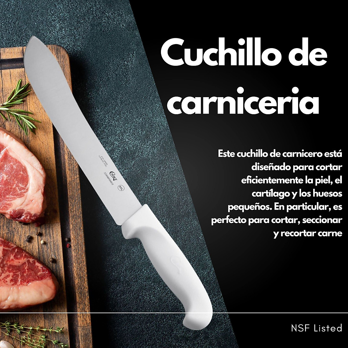Cuchillos Para Carniceria 10 Pulgadas Mango Blanco De Carnicero Profesional Filetear Carne Butcher Skinning Knives For Meat Choice Butcher's knife Breaking Cutting Herramientas