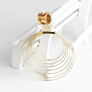 TBOSEN 8 PCS Stainless Steel Screw Ear Gauges Large Dangle Plugs Tunnels Expander Body Piercing Jewelry Set