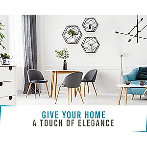 Comfify Industrial Wall Mounted Honeycomb Floating Shelves Set of 3 Decorative Hexagon Metal Wire Shelves – Large, Medium and Small - Modern Shelves for Home, Office and More - Rustic White