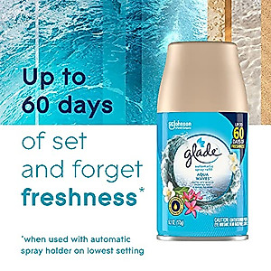 Glade Automatic Spray Refill, Air Freshener for Home and Bathroom, Aqua Waves, 6.2 Oz