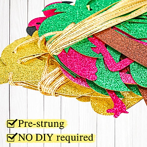 GXSOVSO Palm Springs Before the Ring Banner, Tropical Palm Bachelorette Party Decorations, Pre-strung Bridal Shower Engagement Wedding Decorations, Gold Glitter