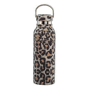 Diamond Insulated Bottle with Lid & Handle- Sparkling Rhinestone Leakproof Studded 304 Stainless Steel Vacuum Cup Thermo Travel Coffeee Mug for Women