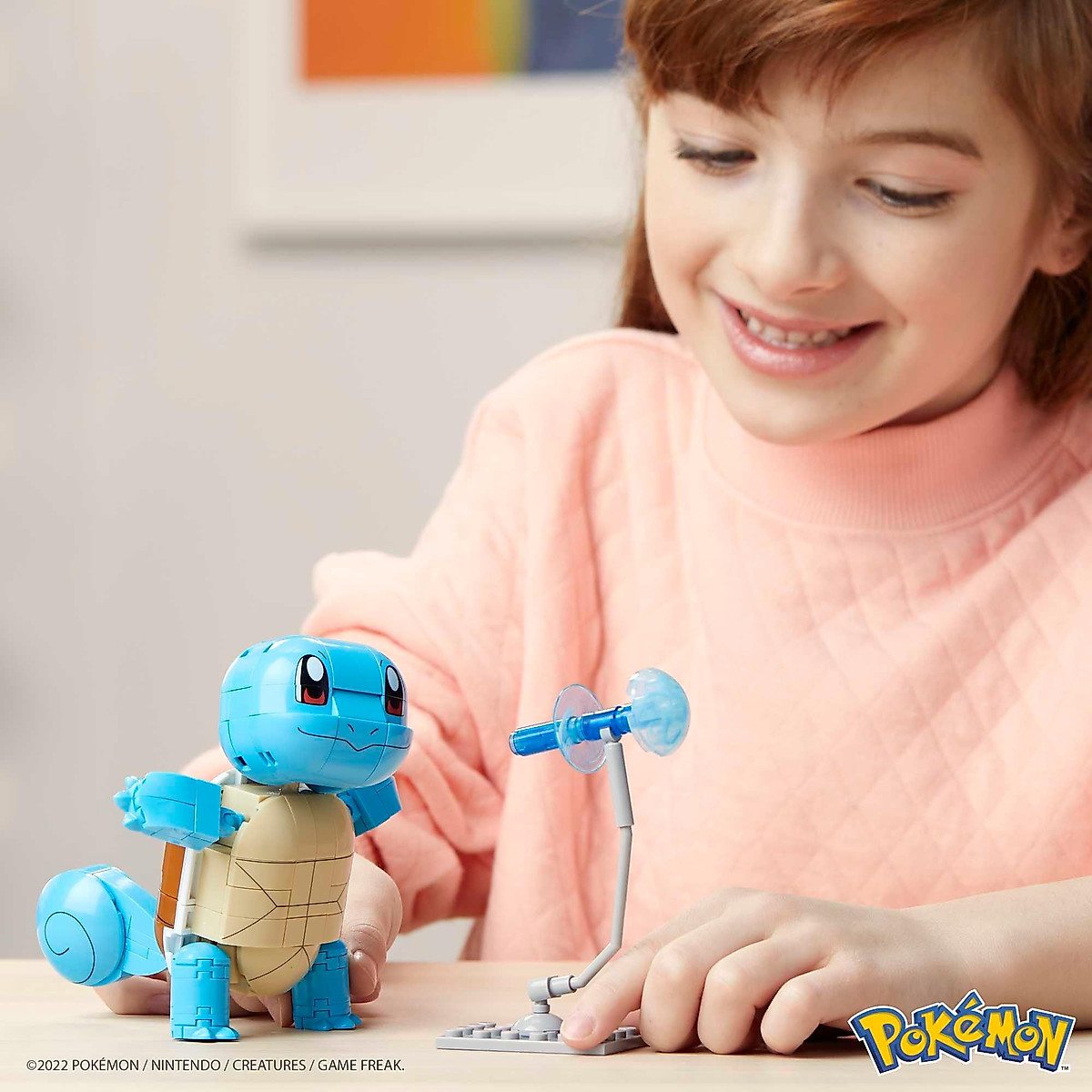 Mega Pokémon Building Toys Set Build & Show Squirtle with 199 Pieces, Articulated and Poseable, 4 Inches Tall, for Kids