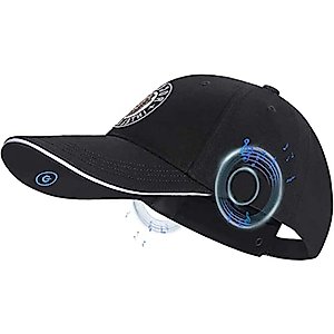 QZTELECTRONIC Bone Conduction Headphones, Bluetooth Headphones Wireless, Waterproof Headset with Microphone, Bone Conduction Cap for Cycling, Running, Fishing, Ideal Gift for Men/Women, Black