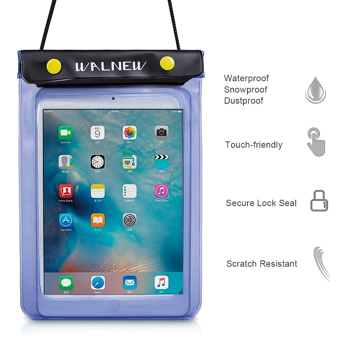 WALNEW Universal Waterproof eReader Protective Case Cover for Amazon All-New Kindle 2022/Kindle Paperwhite/Oasis/Keyboard/Kindle Fire 7, iPad Mini, Kobo Clara/Nia and more, Blue