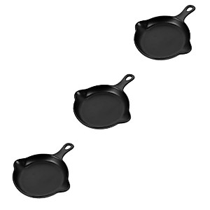 3pcs Ceramic Bakeware Salad Storage Plate Salad Ceramic Bowl Egg Pan Baking Supply Baking Breakfast Pan Fruit Storage Bowl Skillet Handle Baking Bowl Baking Ceramic Dish Baking Pan