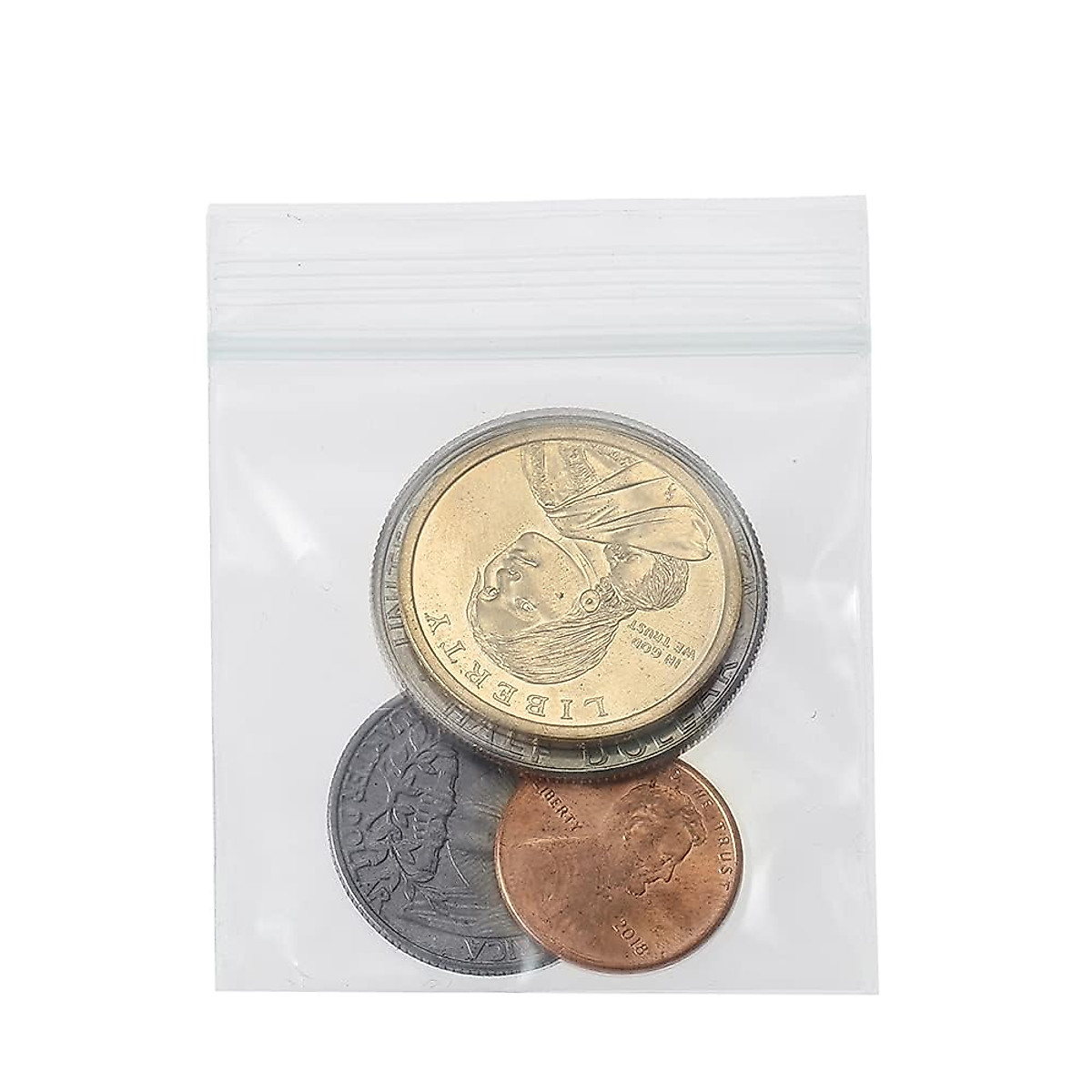 200 Pcs 1.5" x 1.5" Small Thick Heavy Duty Clear Reclosable Zip Poly Lock Bags Durable Seal Resealable Zipper Bags Jewelry Earrings Pill Zip Bag