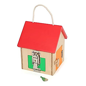 Small Foot Wooden Toys Compact House of Locks playset Designed for Children 3+, Multi