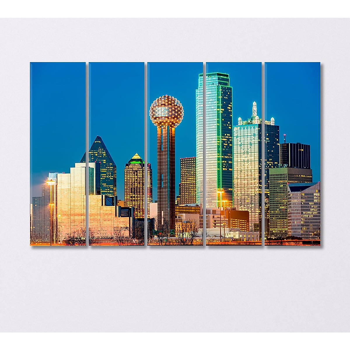 Dallas Skyline at Sunset USA Canvas Print 1 Panel / 36x24 inches