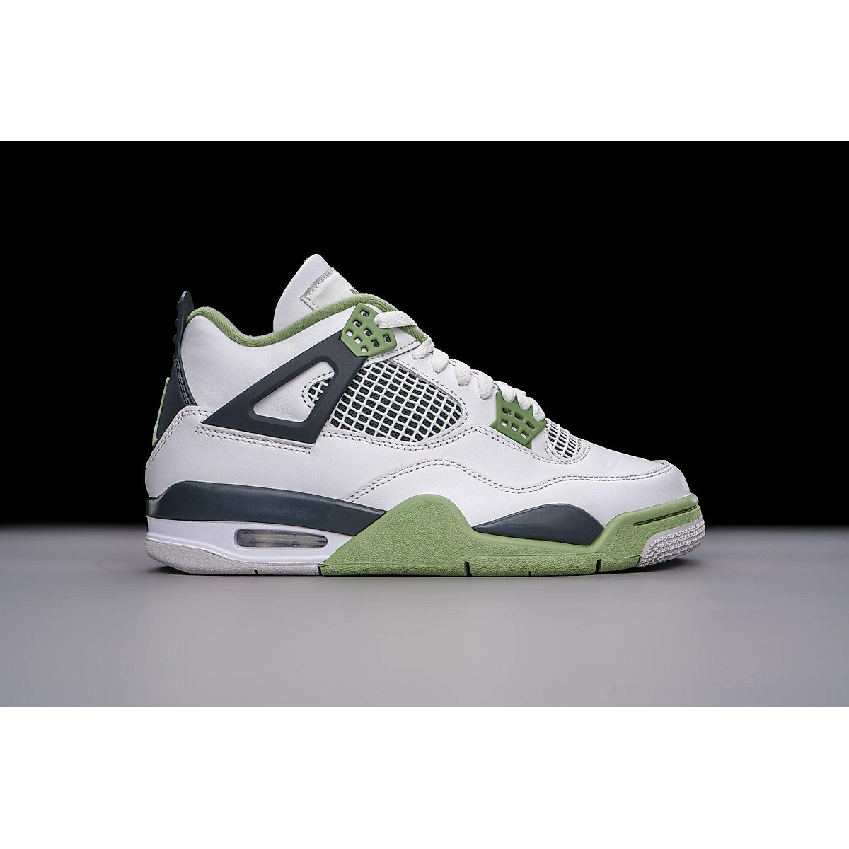 Jordan Air 4 Retro Women's White/Oil Green-Dark Ash AQ9129-103 6