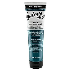 Aunt Jackie's Aloe & Mint Recipes Hydrate Me! Ultra-lightweight Leave-In Hydrating Hair Conditioning Creme With Hempseed and Marshmallow Root, 10 oz