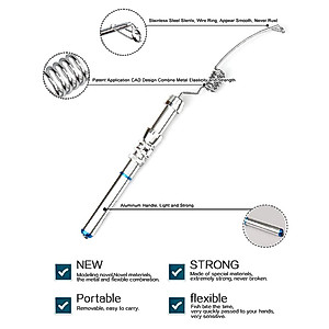 JOTOUCH 6 Coil Portable Mini Elastic Fishing Rod Aluminum Alloy Handle Fishing Pole for River, Lake, Reservoir, Ice Fishing and So On