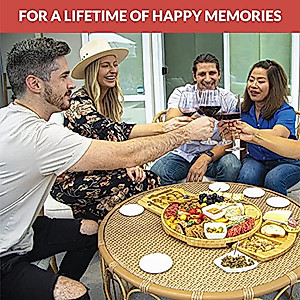 Large Round Charcuterie Board Set - 16 In, Round Cheese Board and Knife Set, Large Charcuterie Board, Round Cheese Board, Charcuterie Boards Extra Large, Wood Charcuterie Board Round, Charcuterie Tray