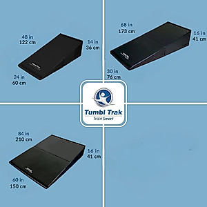 Tumbl Trak Folding Incline Cheese Mat, Black, 24 in x 48 in x 14 in