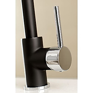 Kingston Brass LS8777DL Concord Pre-Rinse Kitchen Faucet, Matte Black/Polished Chrome