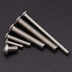 RoyceMart 1/4-20 x 1-1/2" (50 Pack) Hex Socket Button Head Cap Screws Bolts, Allen Socket Drive, 304 Stainless Steel 18-8, Bright Finish, Full Machine UNC Threads