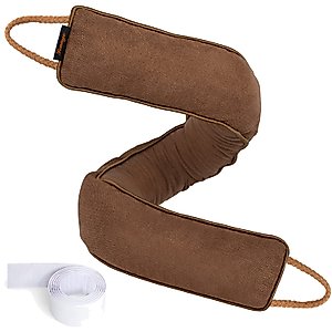 LONAGE Door Draft Stopper, 36.5 in 2.2 lbs Heavy Duty Under Door Draft Blocker with Hook Tape, Sound Proof Draft Guard, Weather Strip for Door, Energy Saving Under Door Guard - Brown